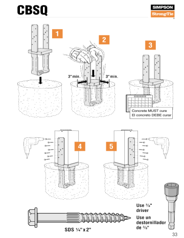 Simpson Strong-Tie CBSQ46-SDS2HDG Installation Guide | Manualzz