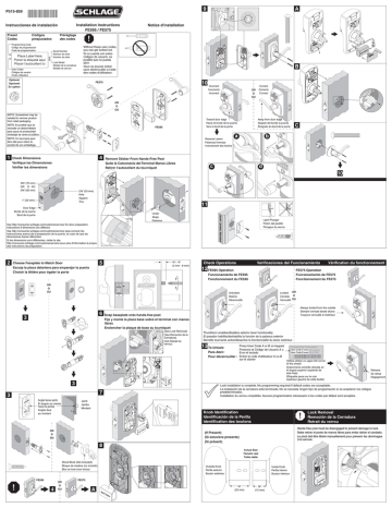 Schlage FE595 PLY ELA 626 Installation instructions | Manualzz