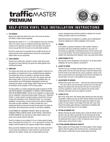 TrafficMASTER 38712 Installation Guide | Manualzz