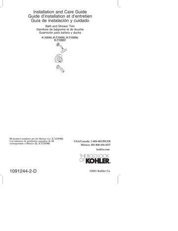 KOHLER K-T10057-9-BN Installation Guide | Manualzz