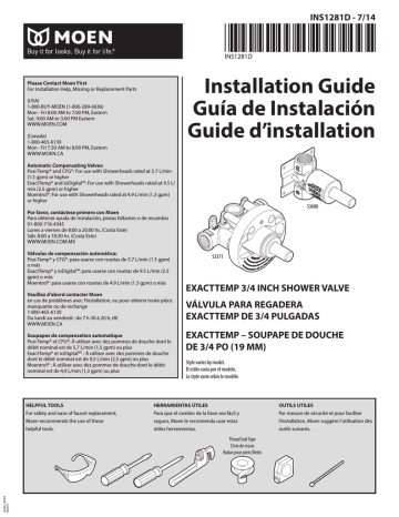 MOEN S3371 Installation Guide | Manualzz