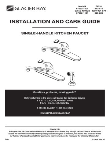Glacier Bay 67552-1008D2 Installation Guide | Manualzz