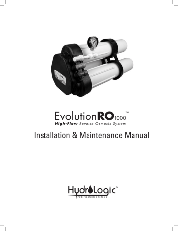 Hydrologic EVOLUTION-RO1000 Installation & Maintenance Manual | Manualzz