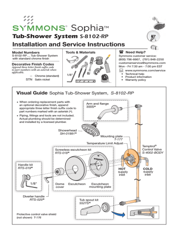 Symmons S-8102-RP Installation Guide | Manualzz