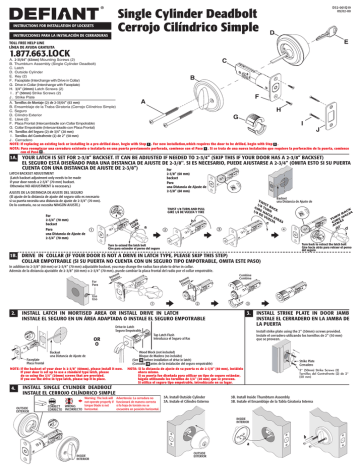 Defiant Door Locksets Instructions