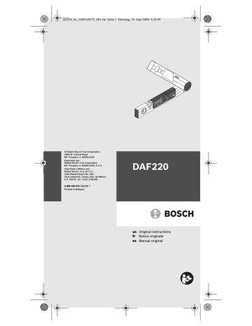 Bosch DAF220K Use and Care Manual | Manualzz