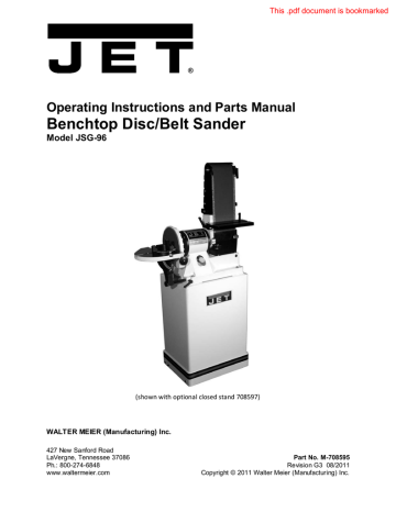 JET 708595 Use and Care Manual | Manualzz
