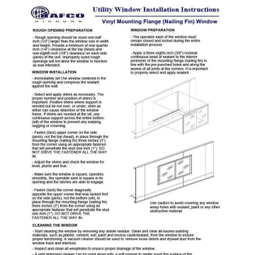 TAFCO WINDOWS VSH2430OP Installation Guide | Manualzz