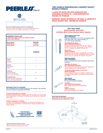 Peerless P299232 Installation Guide | Manualzz