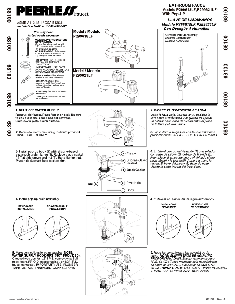 Peerless P299621LF Installation guide | Manualzz