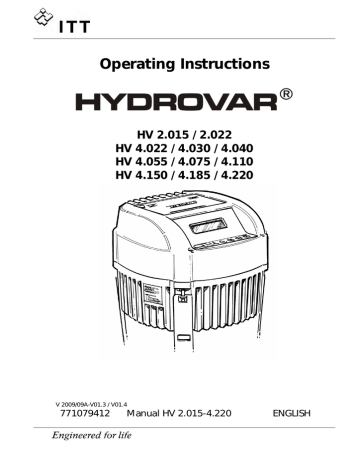 Xylem HYDROVAR HV 4.055 Operating Instructions Manual | Manualzz
