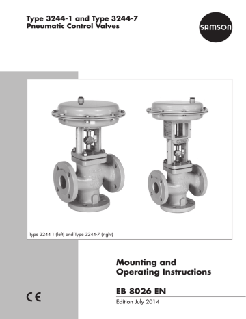 SAMSON Type 3244 1 & 7 Pneumatic Control Valve Instructions | Manualzz