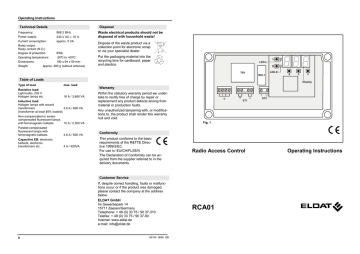 ELDAT RCA01 Radio Access Control Operating Manual | Manualzz