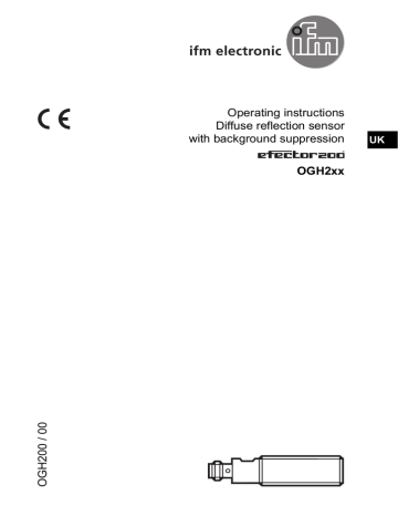 IFM OGH200 Diffuse reflection sensor Operating Instructions | Manualzz