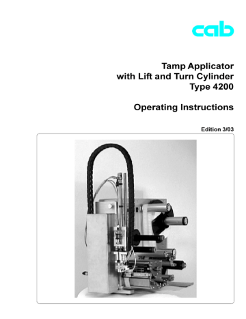 Tamp Applicator Type 4200 Operating Instructions | Manualzz