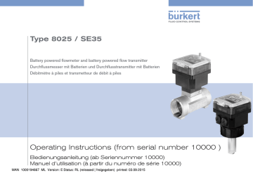 Burkert SE35 Operating Instructions Manual | Manualzz