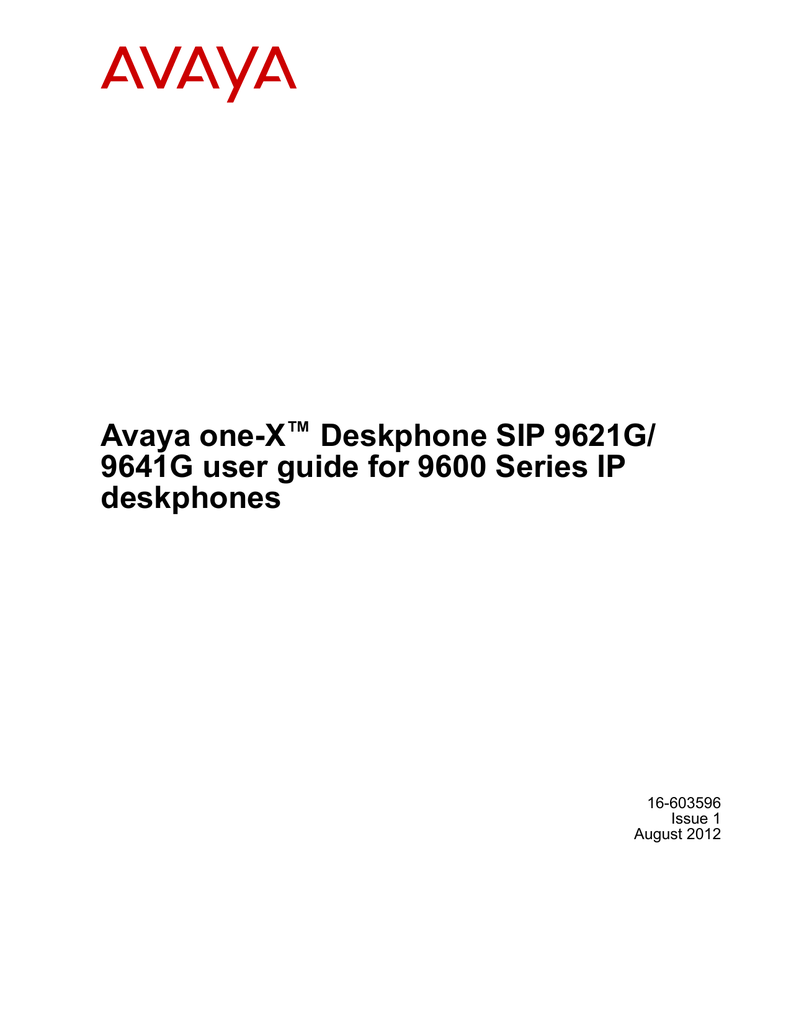 Avaya one-X 9641G User manual | Manualzz