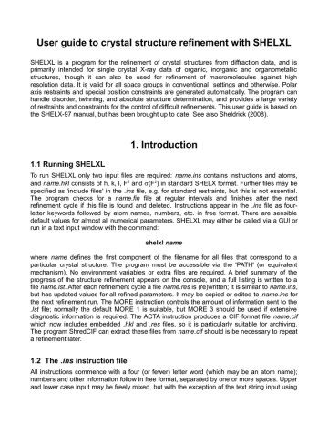 SHELXL User Guide | Manualzz