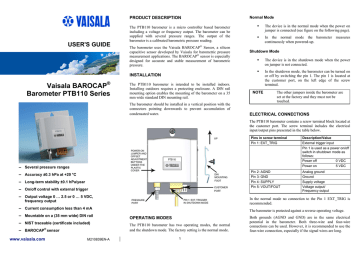 Vaisala PTB110 manual | Manualzz