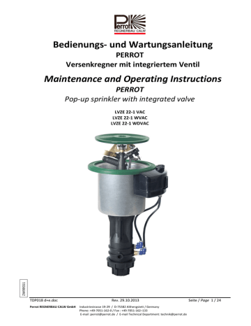 PERROT LVZE Sprinkler Manual | Manualzz