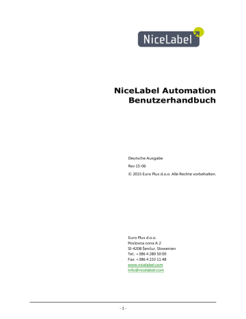 NiceLabel Automation Benutzerhandbuch | Manualzz