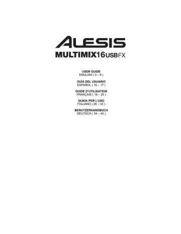 Alesis MultiMix 16 USB FX User Guide | Manualzz