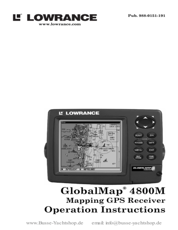 Lowrance GlobalMap 4800M GPS receiver Operation Instructions | Manualzz