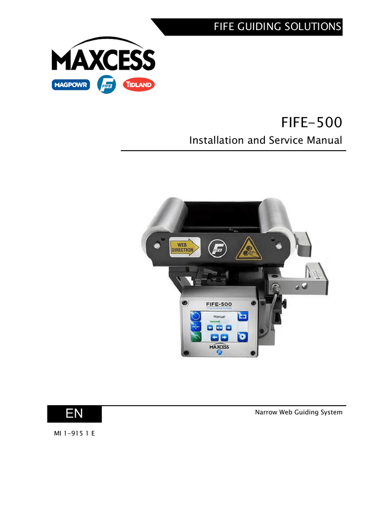 Maxcess Fife-500 Installation Guide | Manualzz