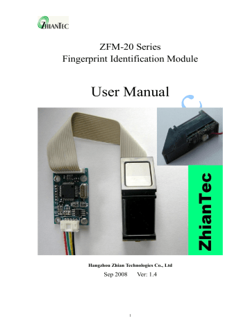 Fingerprint Identification Module ZFM-20 Series User Manual | Manualzz