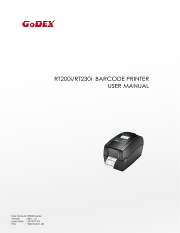 Godex RT200i series User manual | Manualzz