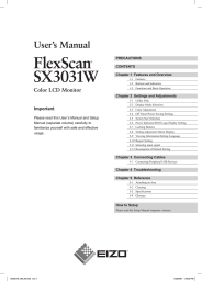 Eizo FLEXSCAN SX3031W - User's manual, Owner's manual, User manual