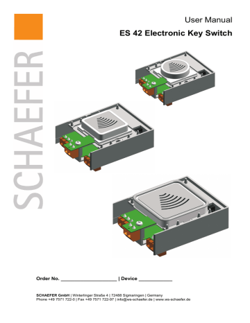SCHAEFER ES 42 Electronic Key Switch User Manual | Manualzz
