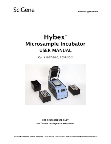 SciGene Hybex Microsample Incubator User Manual | Manualzz