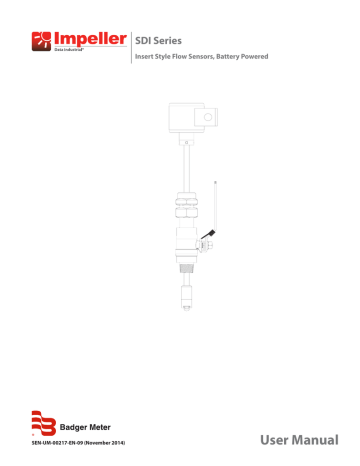 Flow Sensor SDI Insert Style Flow Sensors, Battery Powered User Manual ...
