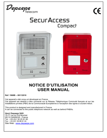 Depaepe Telecom SecurAccess Compact User manual | Manualzz