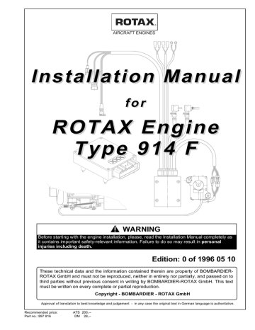 ROTAX 914 F Engine Installation Manual | Manualzz
