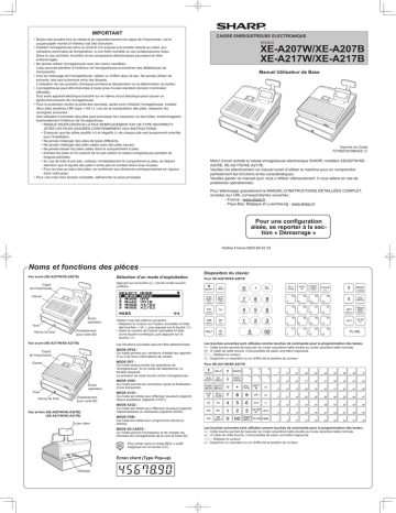 Sharp XE-A217B Manuel du propriétaire | Manualzz