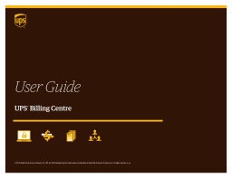 UPS UPS Billing Centre - User Guide