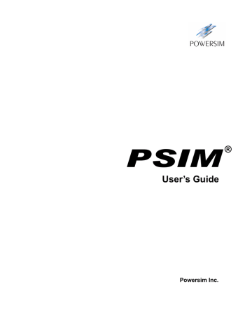 PSIM User’s Guide - Power Electronics Simulation Software | Manualzz