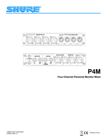 Shure P4M User guide | Manualzz