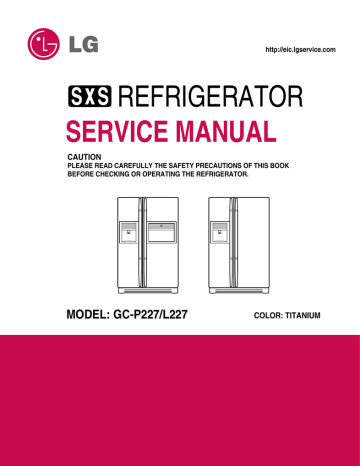 LG GC P227/L227 Side-by-side Refrigerator Service Manual | Manualzz