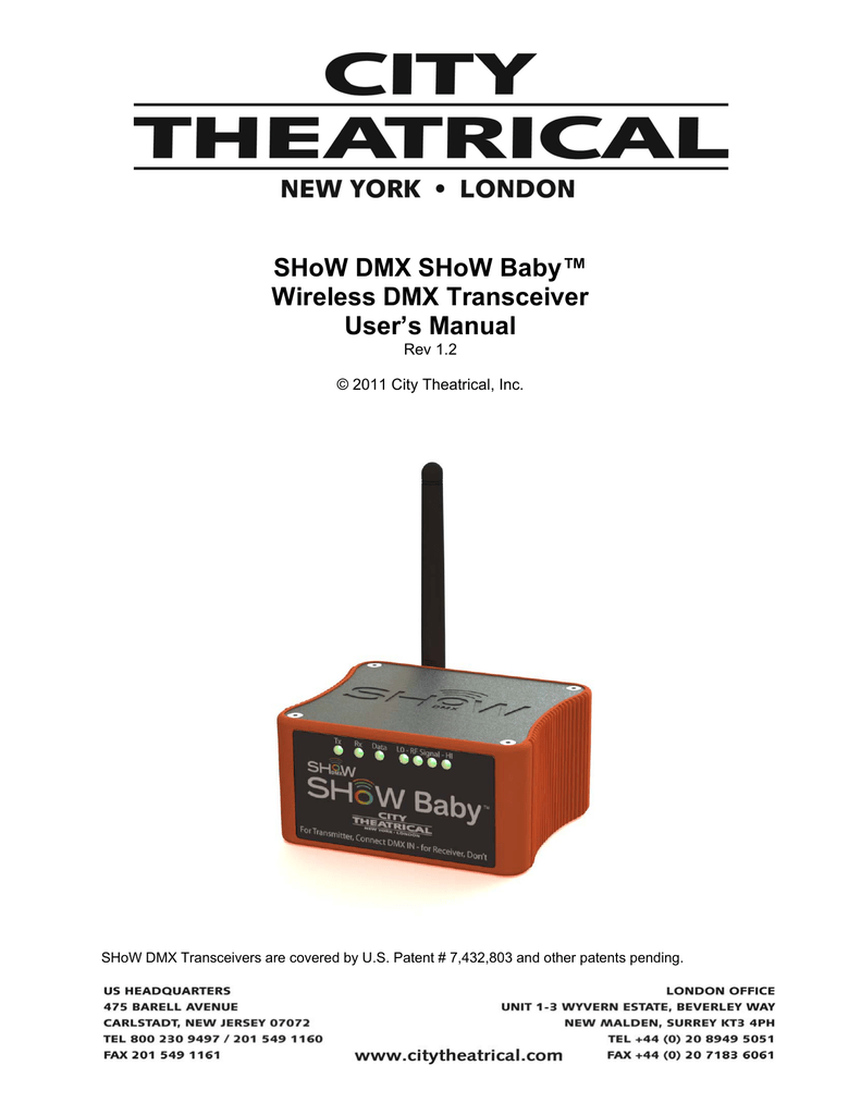City Theatrical SHoW DMX SHoW Baby User manual | Manualzz