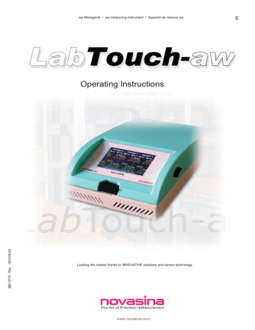 Novasina LabTouch-aw Operating Instructions Manual | Manualzz