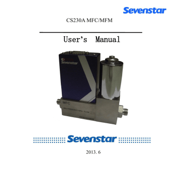 Mass Flow Controller CS230A MFC/MFM User's Manual | Manualzz