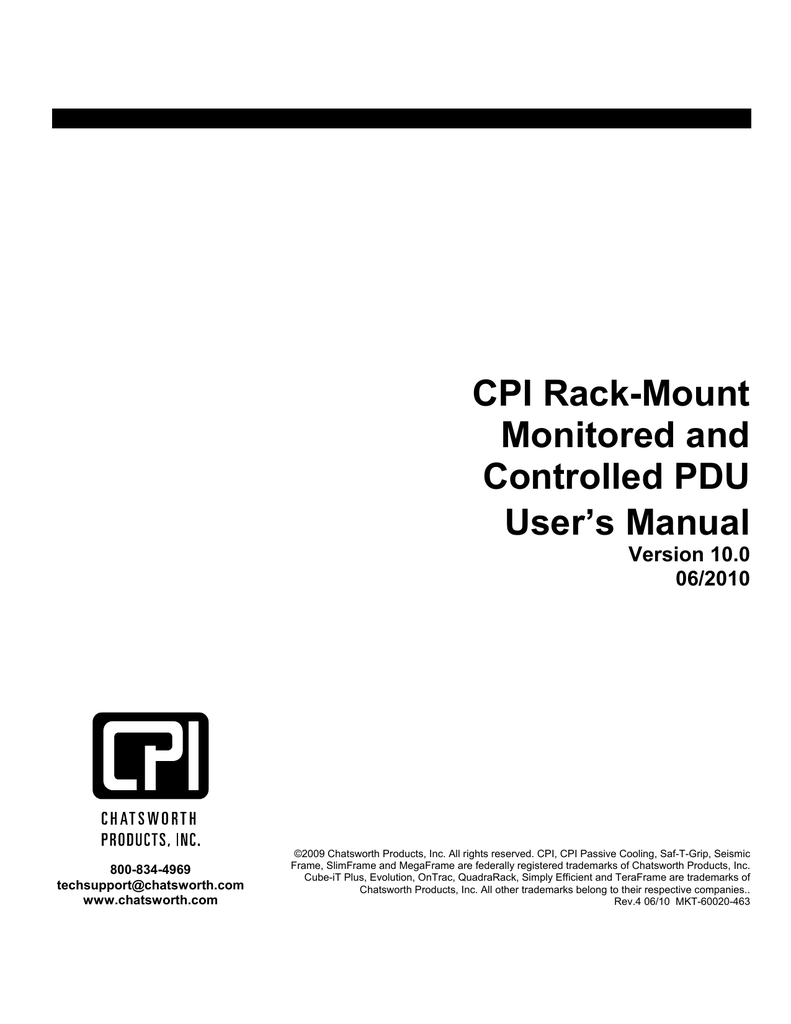CPI PDU USER MANUAL | Manualzz
