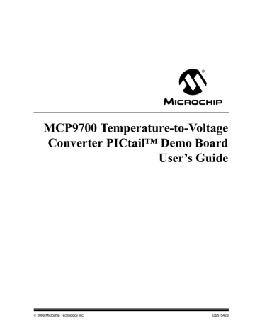 Temperature-to-Voltage Converter PICtail MCP9700 User's Guide | Manualzz