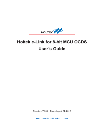 Holtek e-Link for 8-bit MCU OCDS HT8OCDS-ICE User’s Guide | Manualzz
