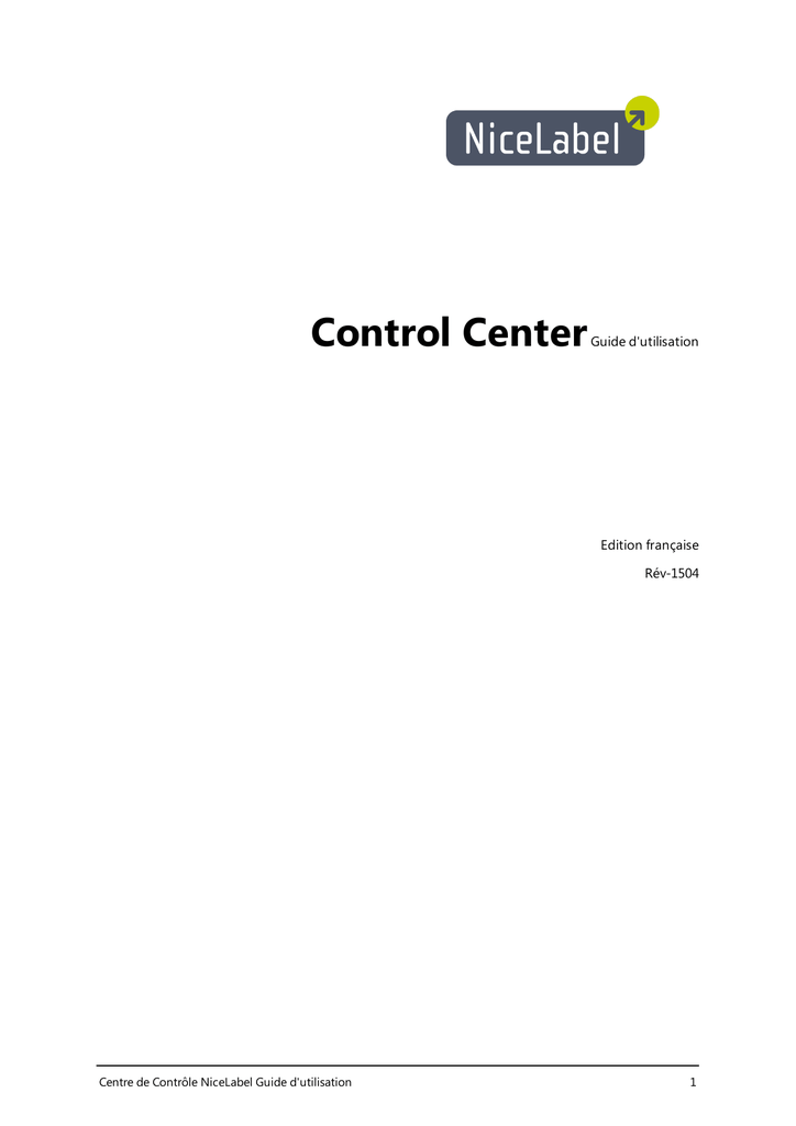 NiceLabel 6 Control Center User Guide | Manualzz