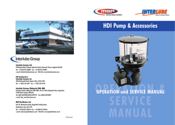Interlube HDI Operation and Service Manual | Manualzz