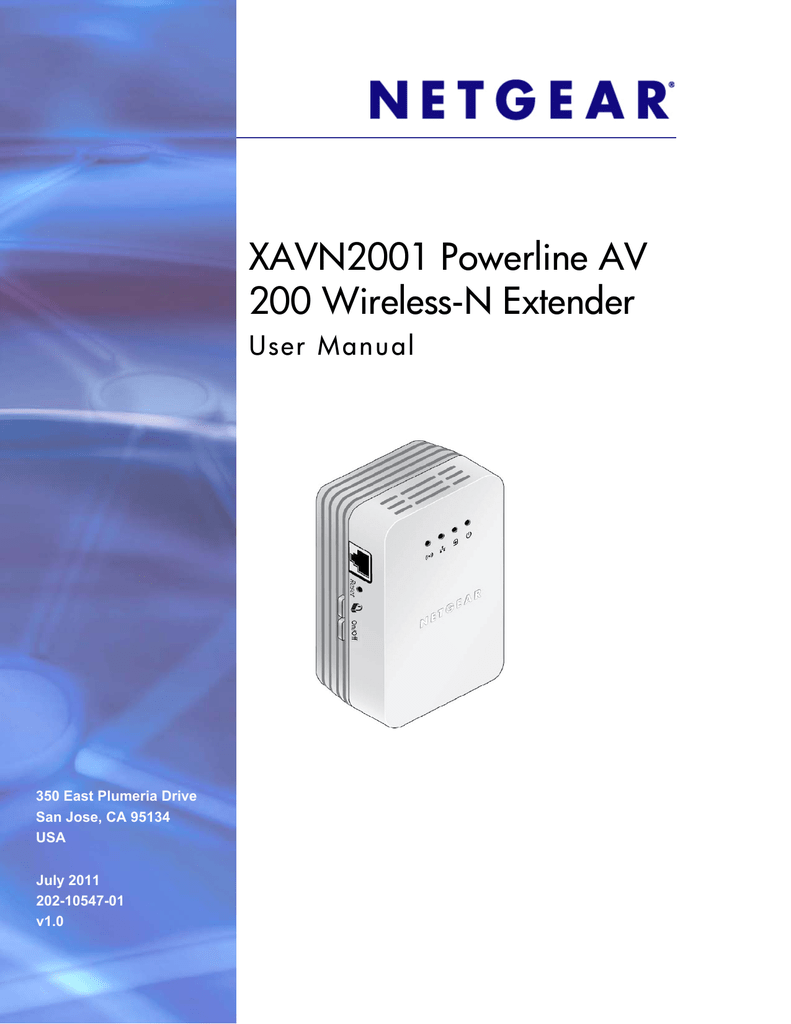 Netgear Powerline AV 200 XAVN2001 User manual | Manualzz